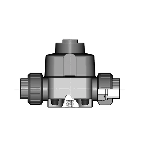 2/2-Wege-Membranventil DKD/CP, PVC-U, Typ 185, d20-d63, Verschraubung mit Klebemuffe, NO