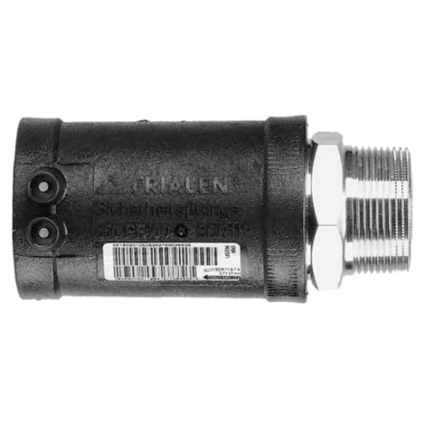 Transition fitting HD-PE/steel with male thread